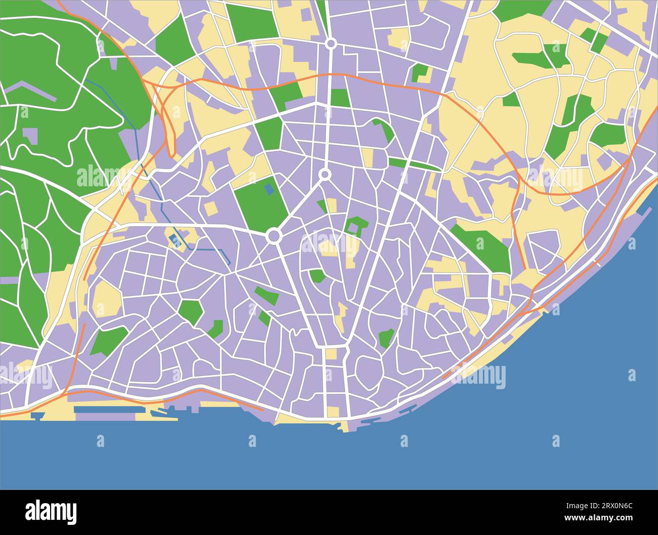 layered vector illustration map of Lisbon Stock Vector Image & Art - Alamy