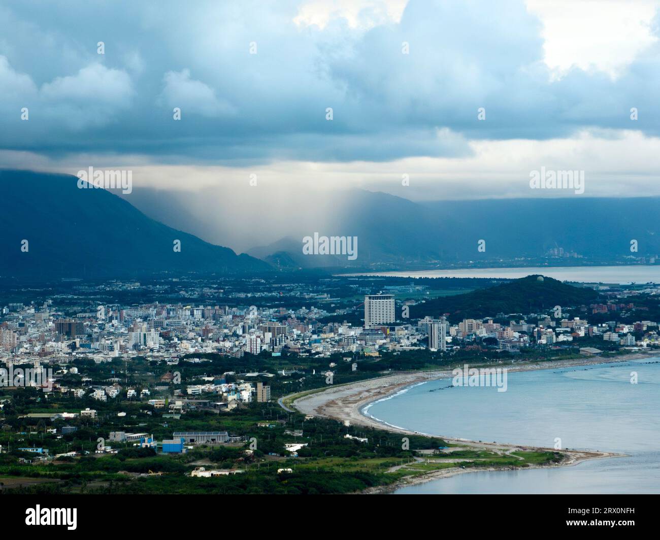 Dark stormy clouds forming on gloomy sky during heavy rainfall season ...