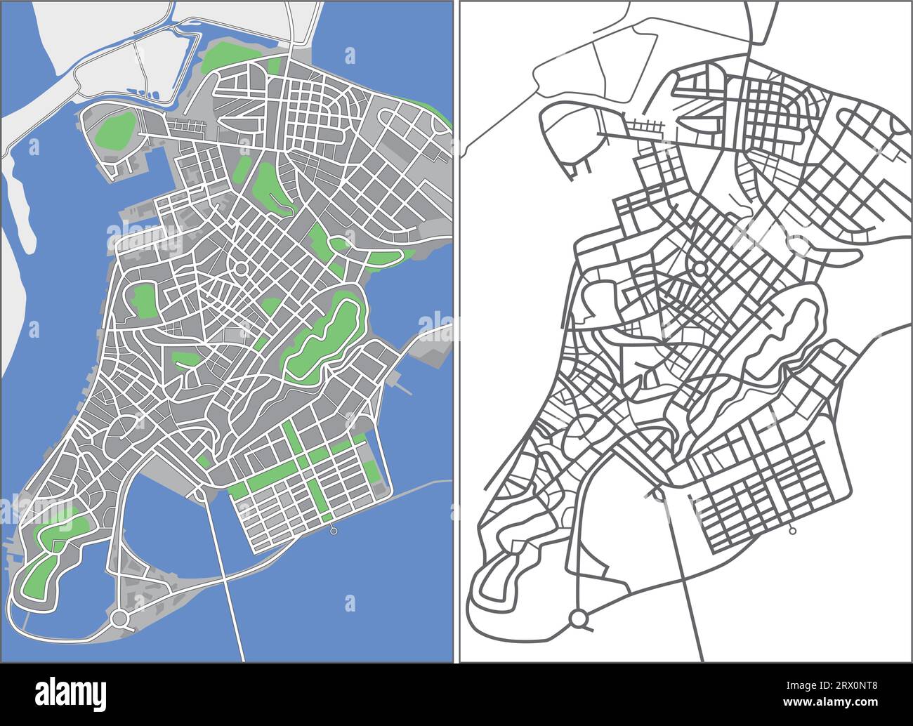 Layered editable vector streetmap of Macao,China,which contains lines ...