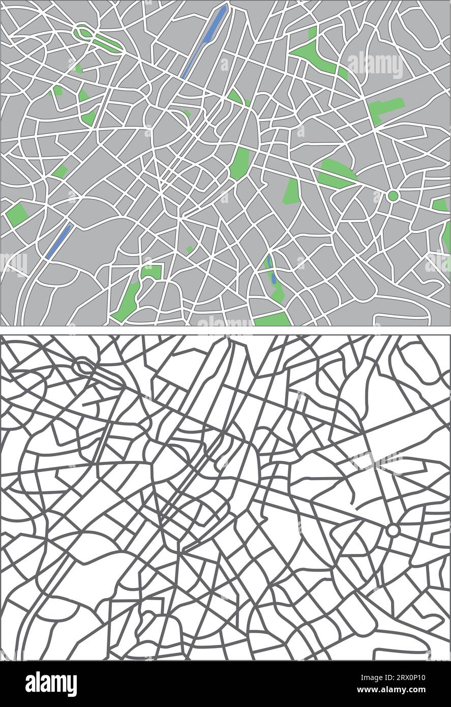 Layered editable vector streetmap of Brussels,Belgium,which contains ...