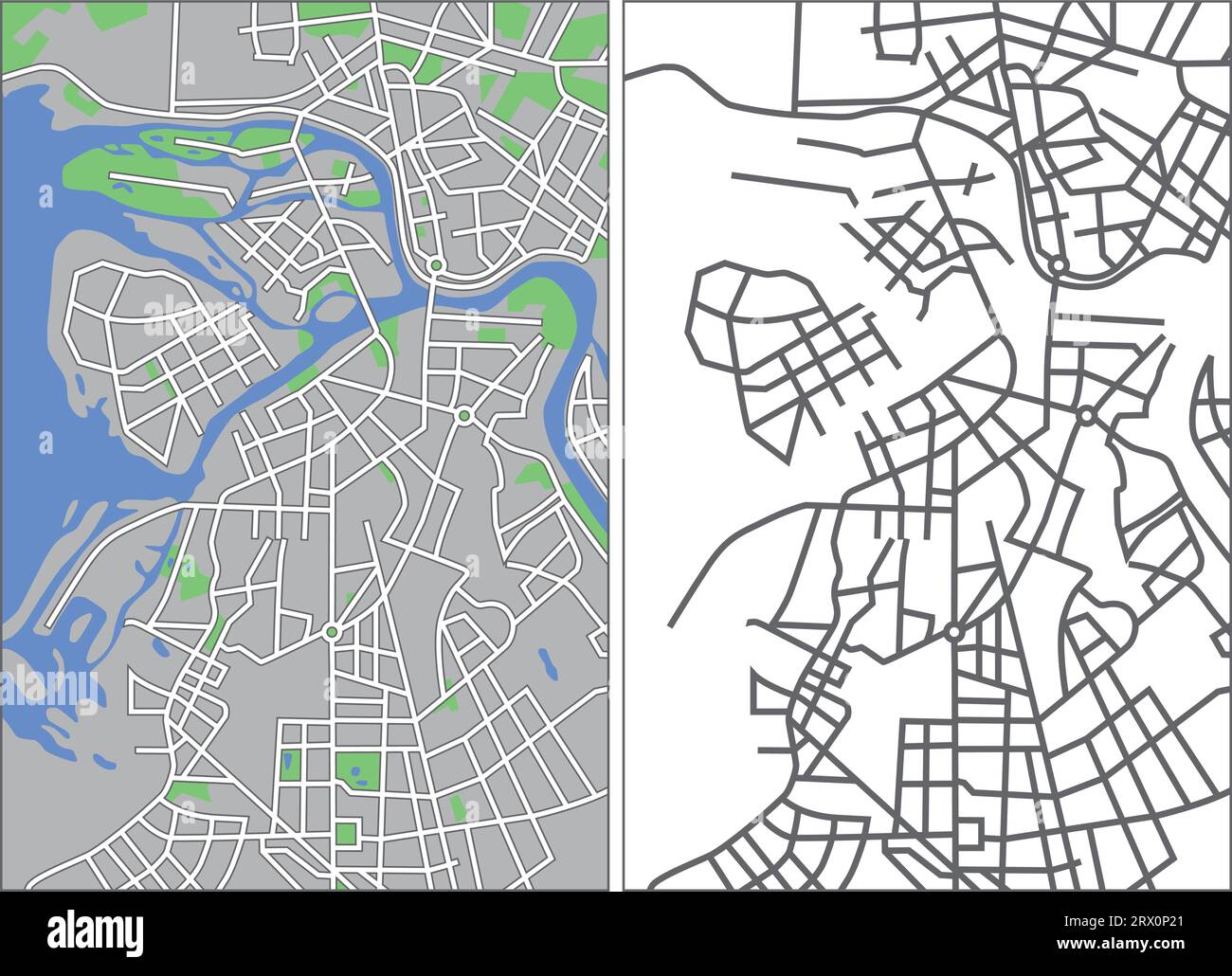 Layered editable vector streetmap of Leningrad,Russia,which contains ...