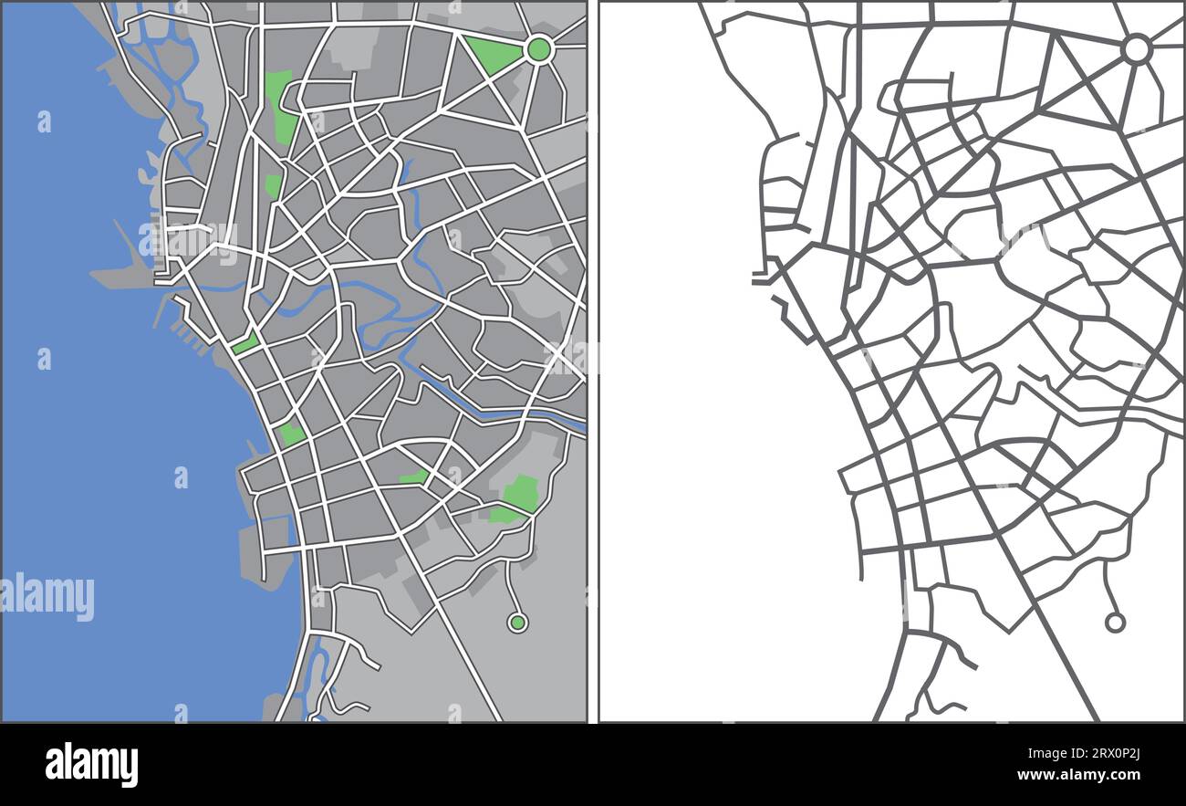 Layered editable vector streetmap of Manila,Philippines,which contains ...