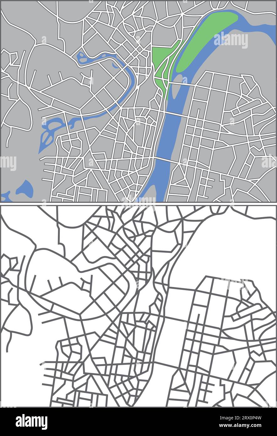 Layered editable vector streetmap of Pyongyang,North Korea,which ...