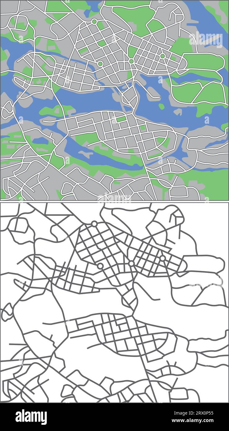 Layered editable vector streetmap of Stockholm,Sweden,which contains ...