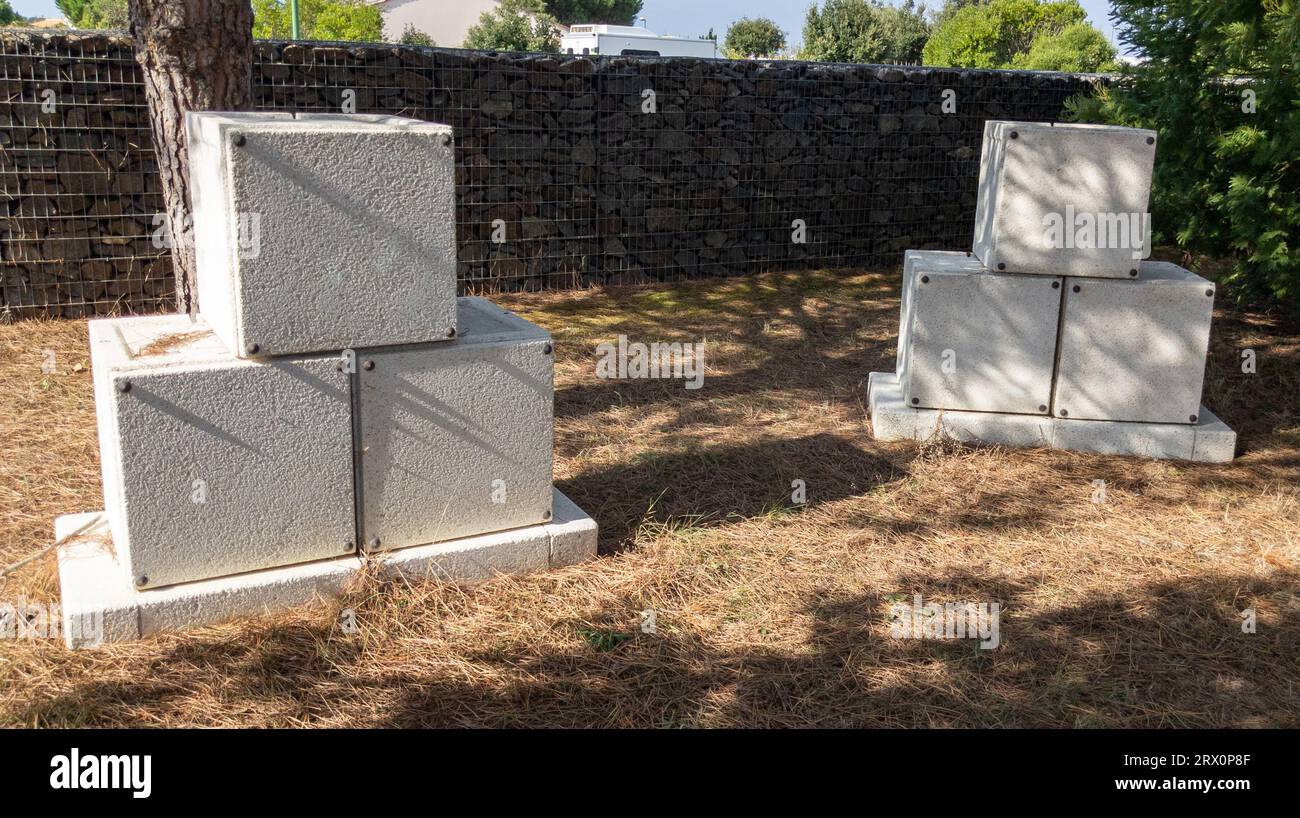 pyramid new empty cremation niches row with empty graves for cinerary ...
