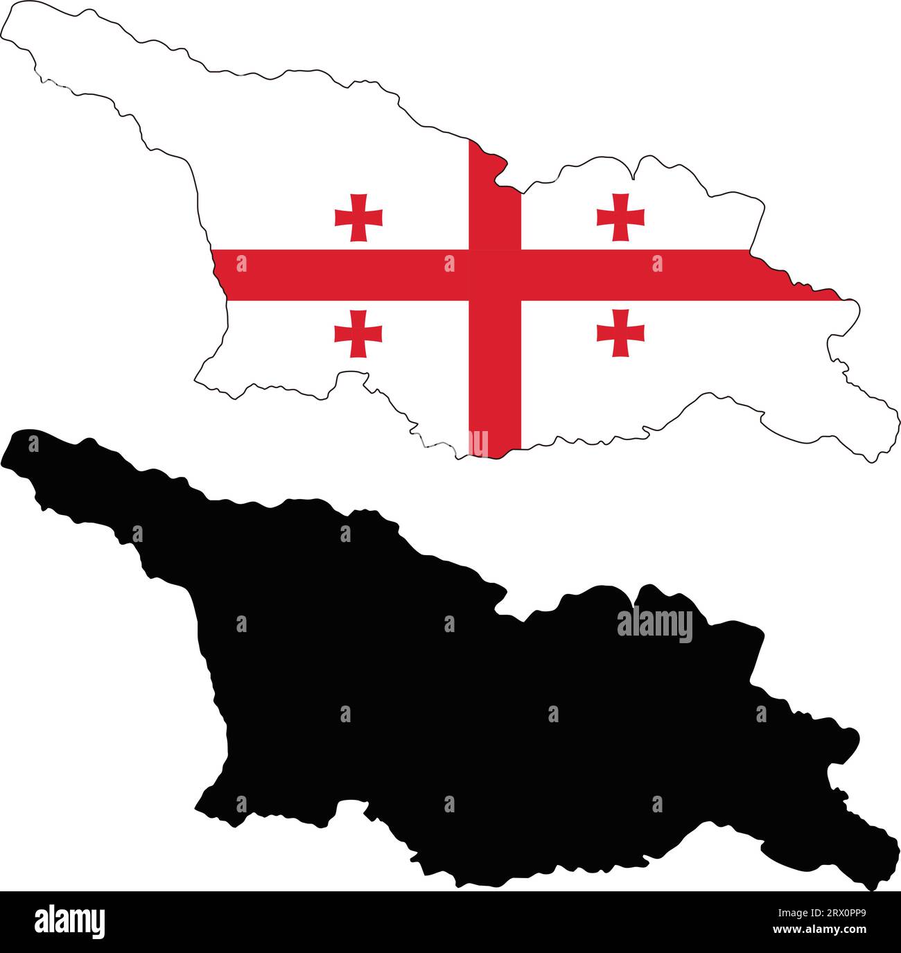 Layered editable vector illustration country map of Georgia,which ...