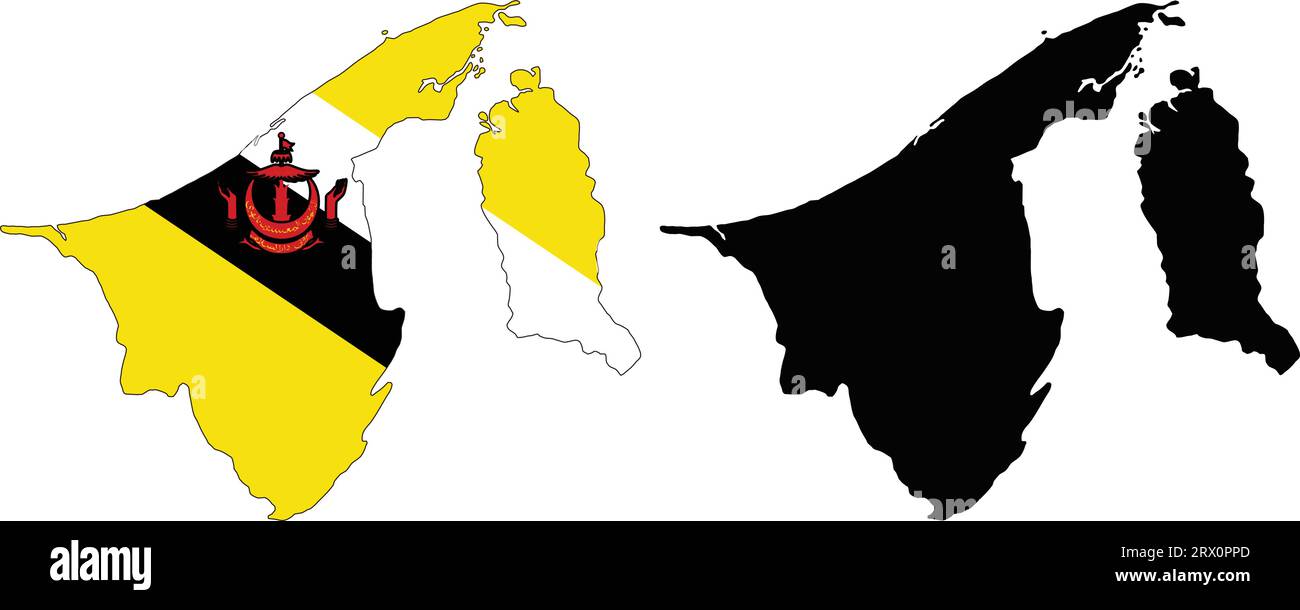 Layered editable vector illustration country map of Brunei,which ... Layered editable vector illustration country map of Brunei,which ...