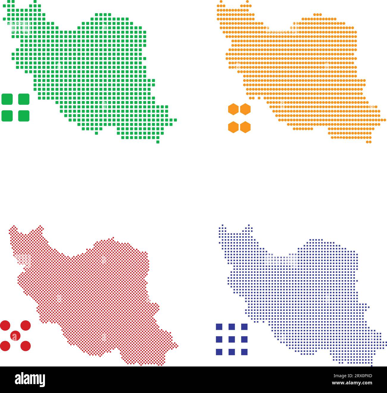 Vector illustration pixel map of Iran Stock Vector Image & Art - Alamy