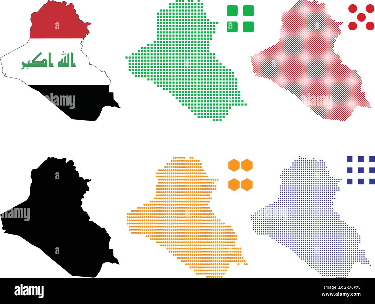 Vector illustration pixel map of Iraq Stock Vector Image & Art - Alamy