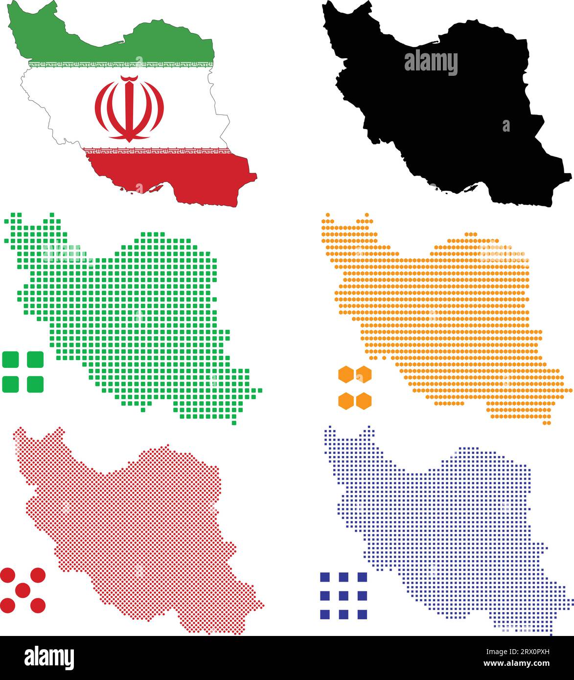Vector illustration pixel map of Iran Stock Vector Image & Art - Alamy