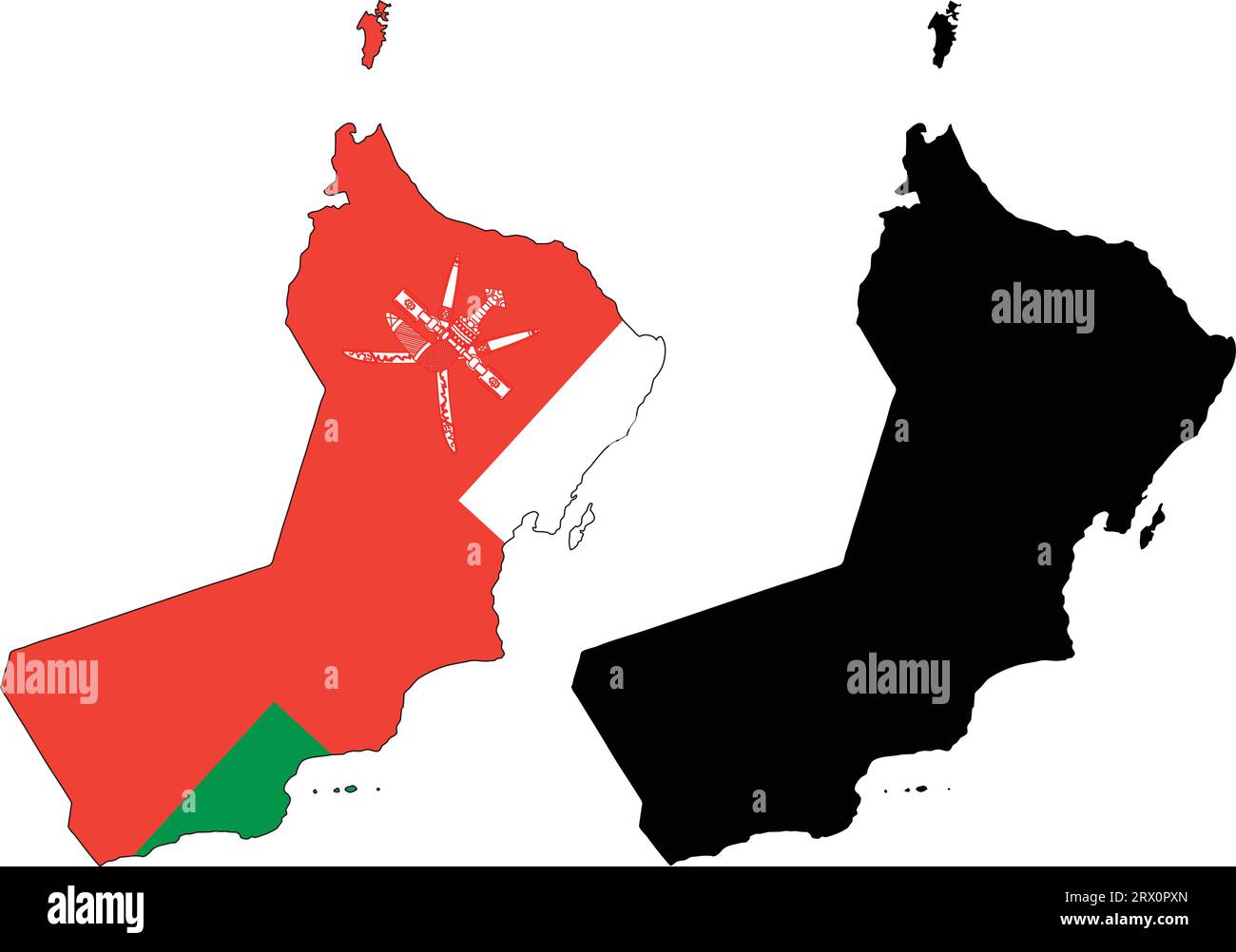 Layered editable vector illustration country map of Oman,which contains ...