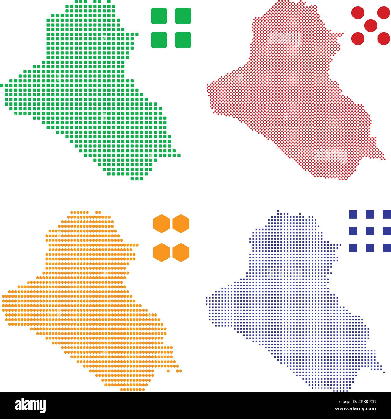 Vector illustration pixel map of Iraq Stock Vector Image & Art - Alamy