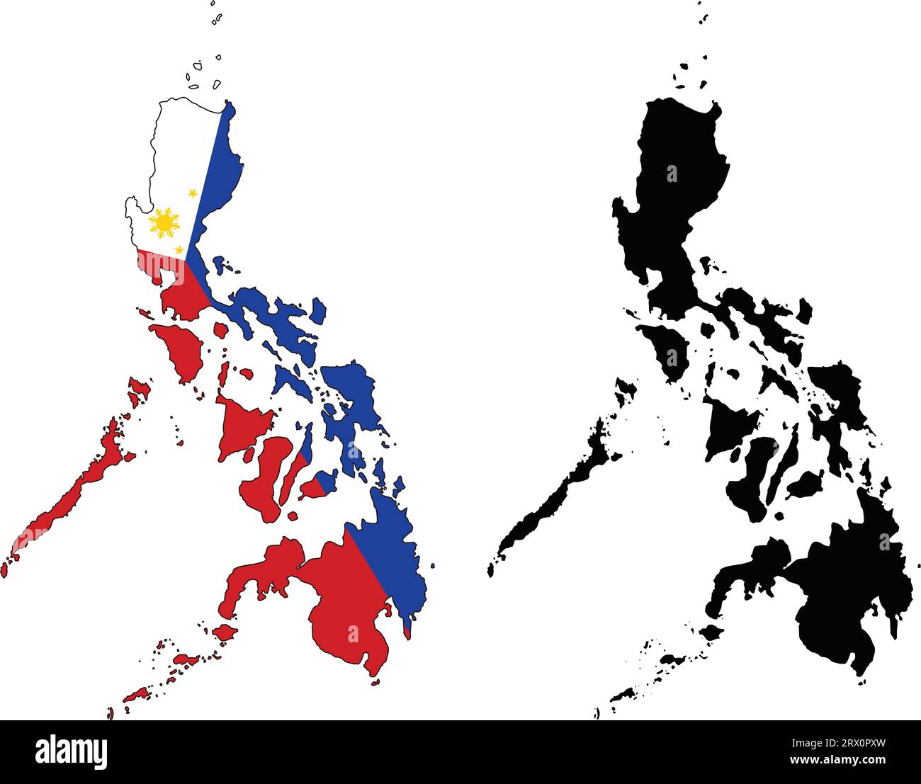 Black philippines map Cut Out Stock Images & Pictures - Alamy