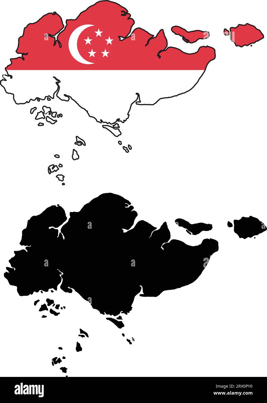 Layered editable vector illustration country map of Singapore,which ...