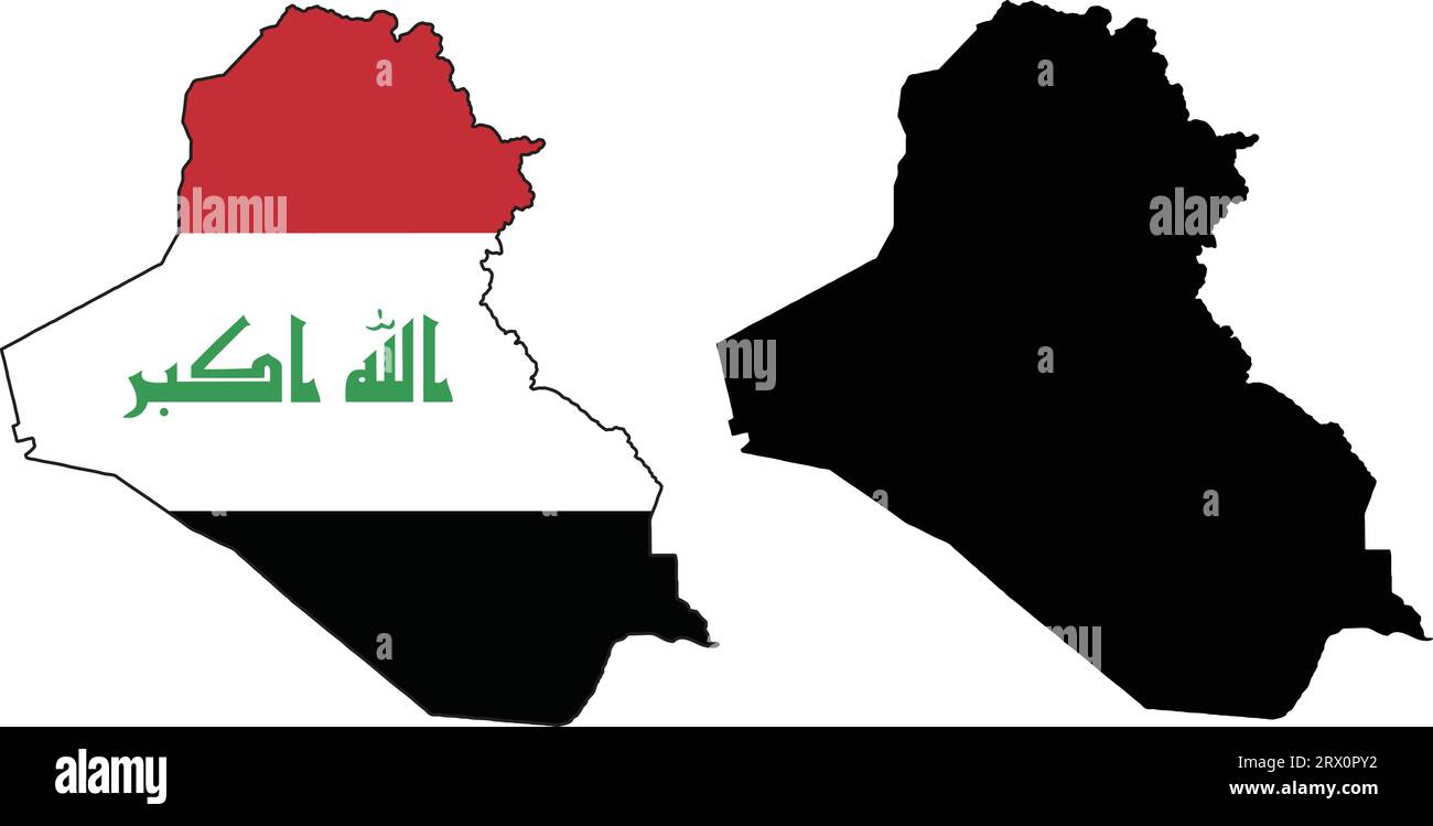 Layered editable vector illustration country map of Iraq,which contains ...