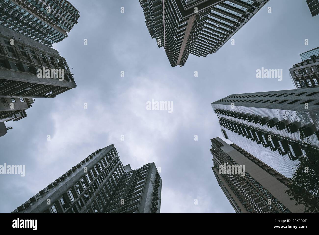 Upright view at Hong Kong skyscrapers apartment buildings Stock Photo ...