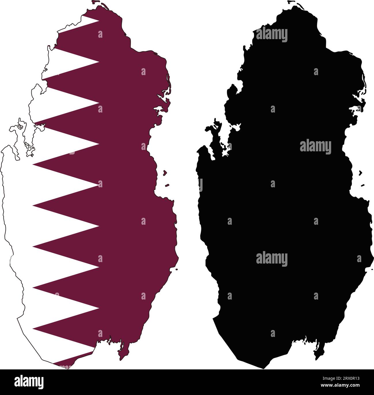 Layered editable vector illustration country map of Qatar,which ...