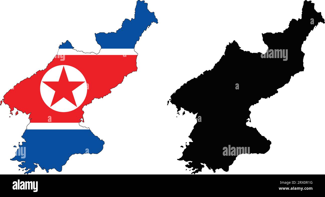 North korea vector outline map hi-res stock photography and images - Alamy