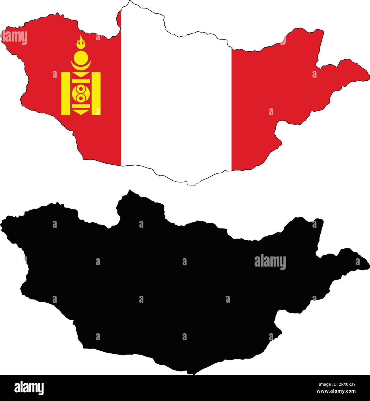 Layered editable vector illustration country map of Mongolia,which ...
