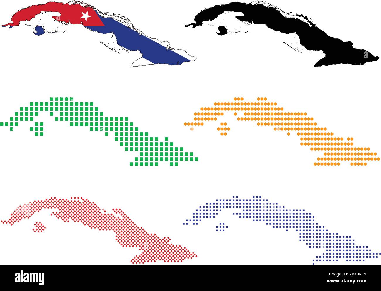Vector illustration pixel map of Cuba Stock Vector Image & Art - Alamy