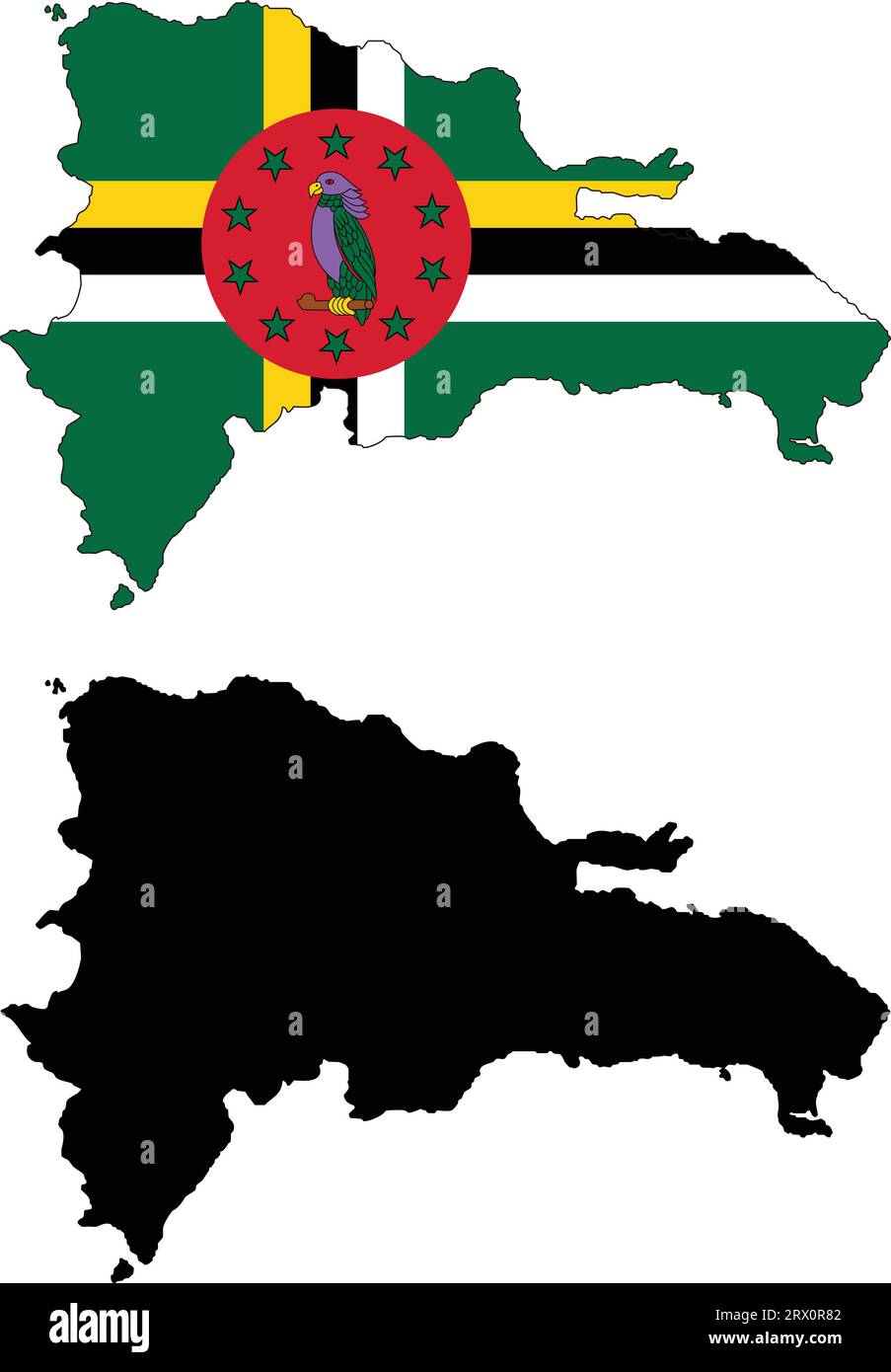 Layered editable vector illustration country map of Dominica,which ...
