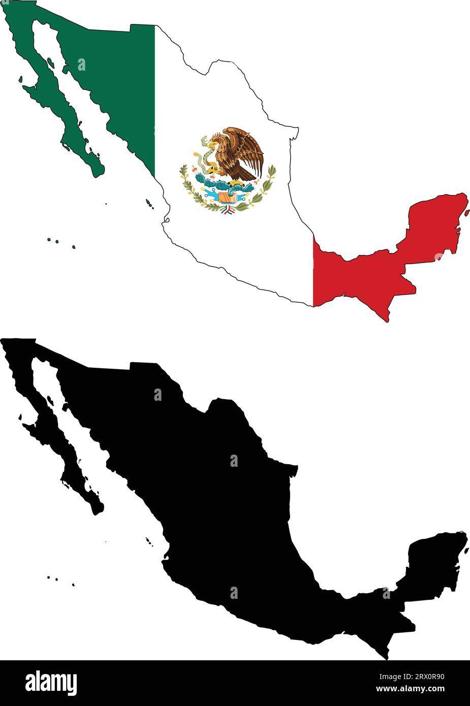 Layered editable vector illustration country map of Mexico,which ...