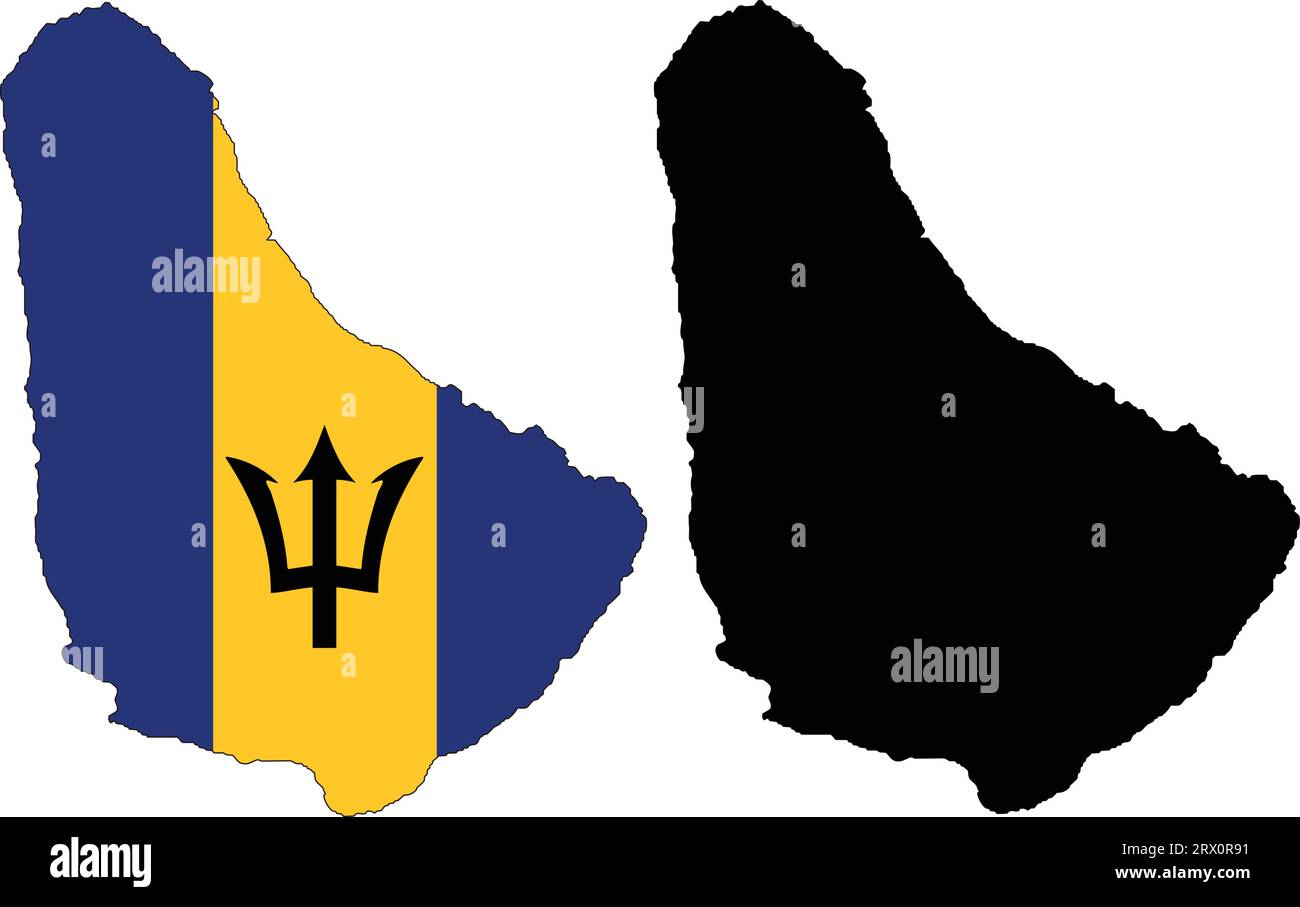 Map of barbados flag hi-res stock photography and images - Alamy