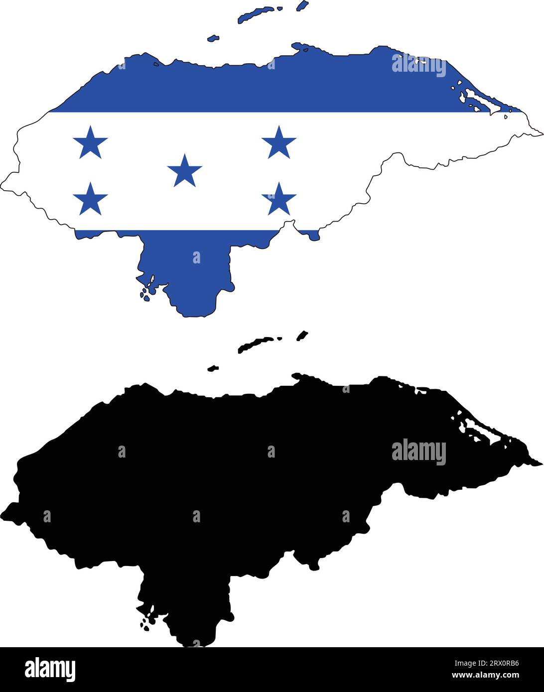 Layered editable vector illustration country map of Honduras,which ...