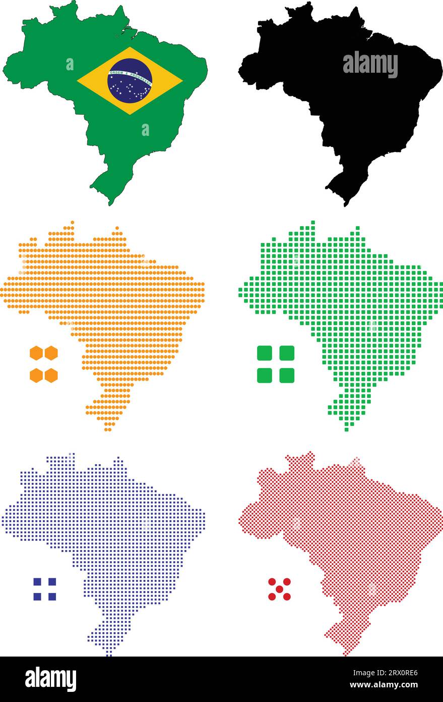 Detailed pixel world map hi-res stock photography and images - Alamy