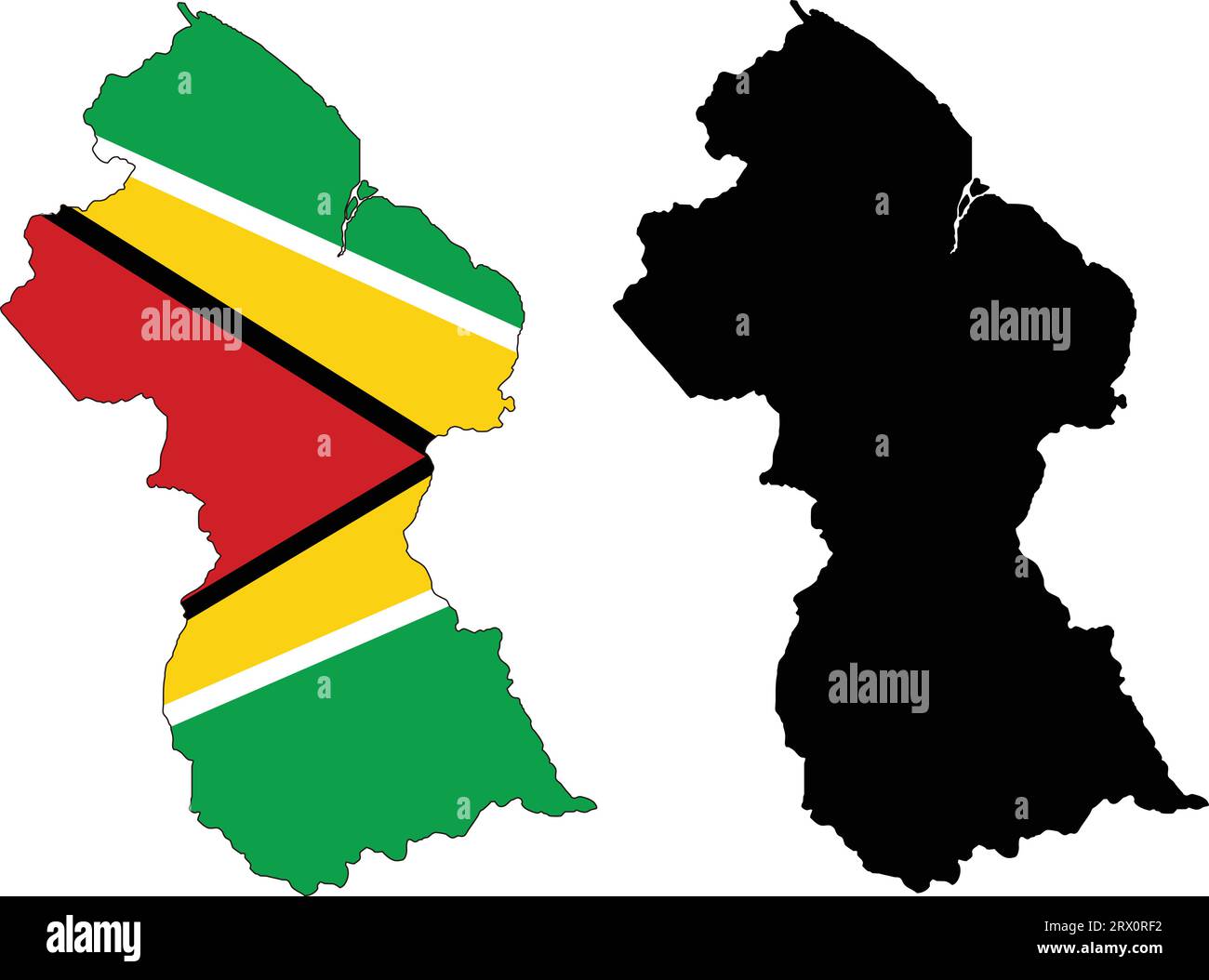 Layered editable vector illustration country map of Guyana,which ...