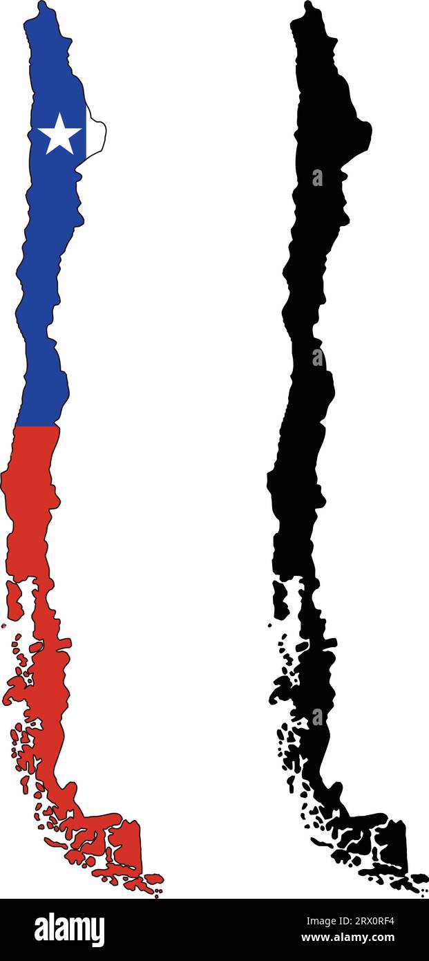 Layered editable vector illustration country map of Chile,which ...