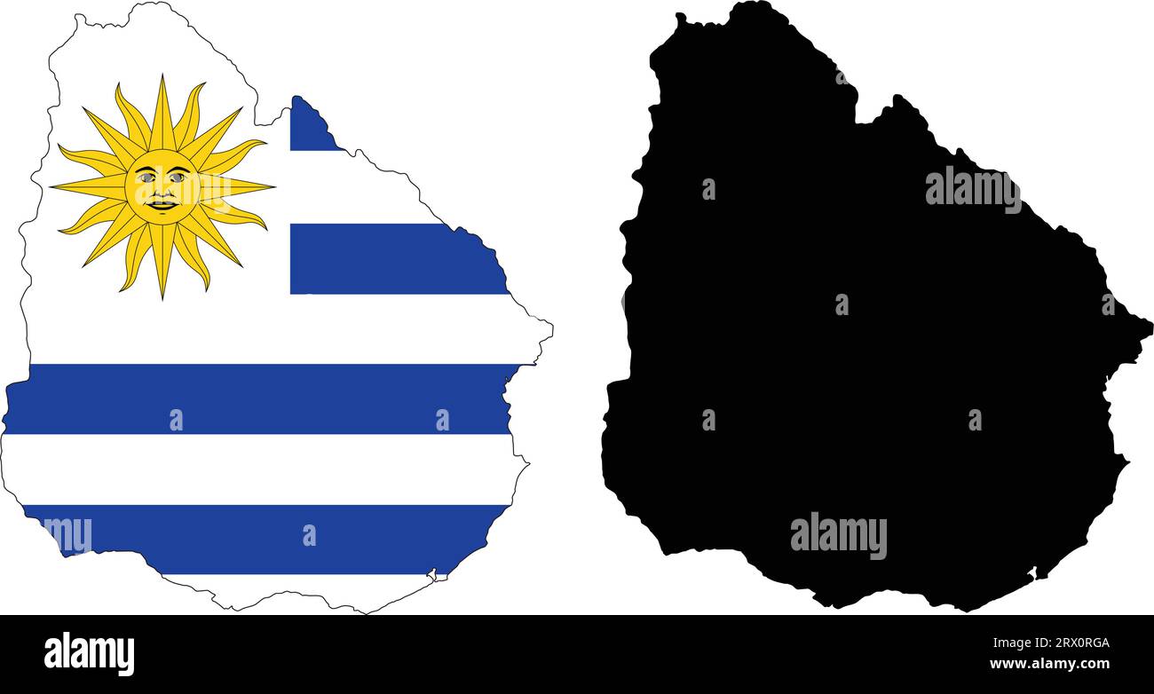 Layered editable vector illustration country map of Uruguay,which ...