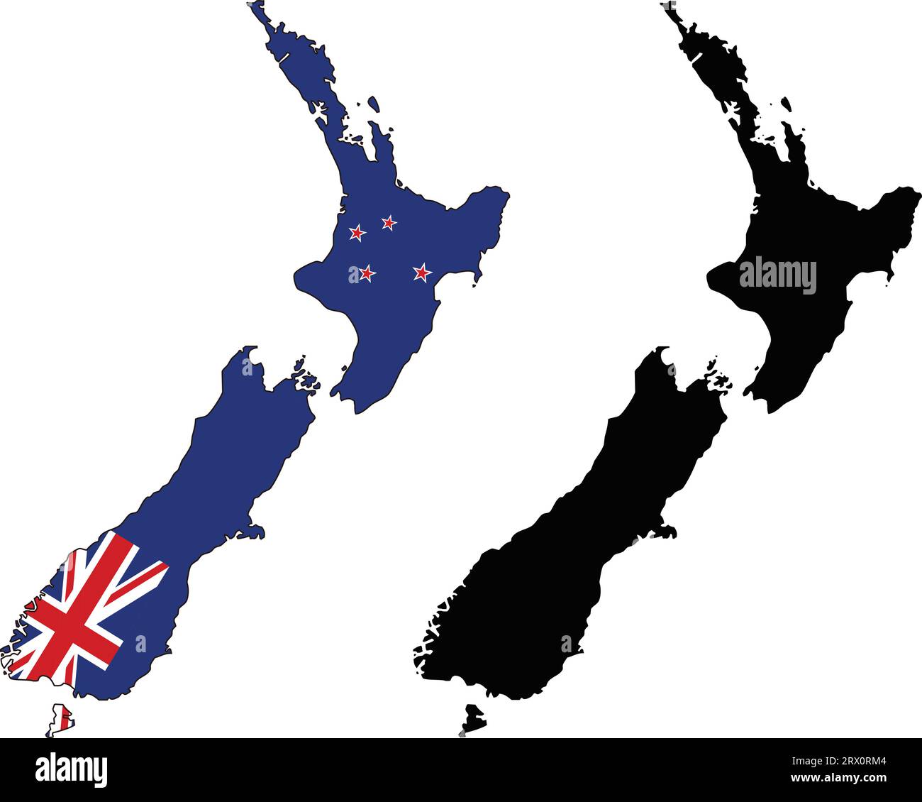 Layered editable vector illustration country map of New Zealand,which ...