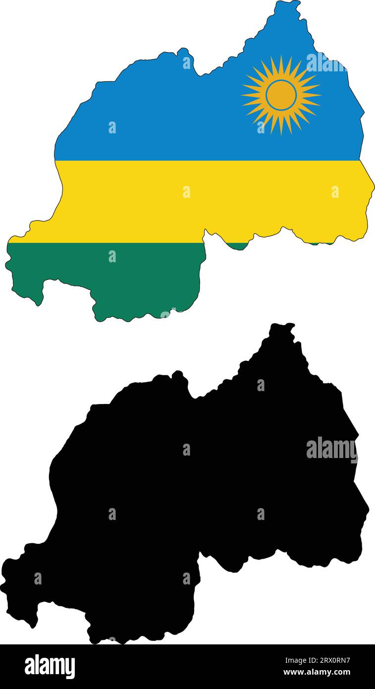 Layered editable vector illustration country map of Rwanda,which ...