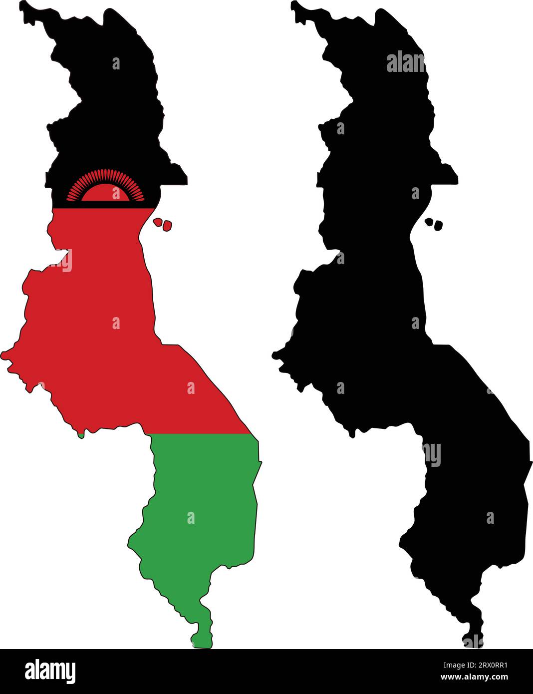 Layered editable vector illustration country map of Malawi,which ...