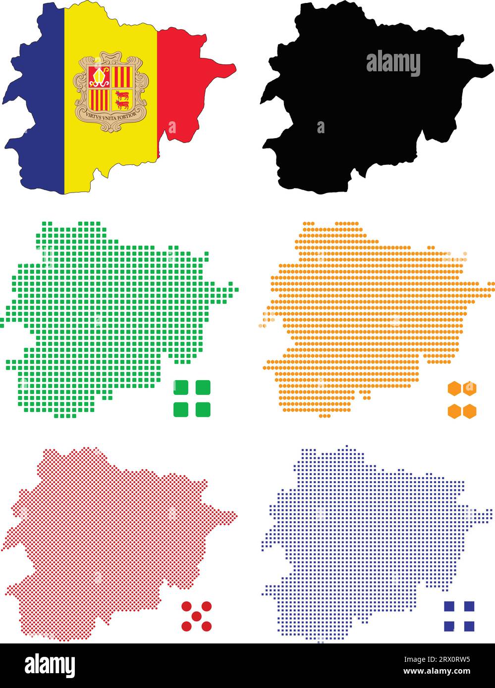 Vector illustration pixel map of Andorra Stock Vector Image & Art - Alamy