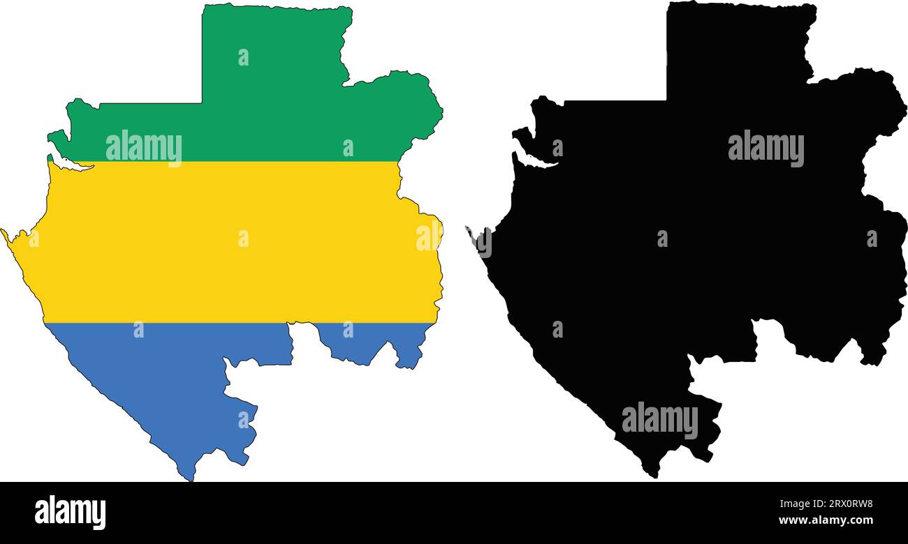 Layered editable vector illustration country map of Gabon,which ...