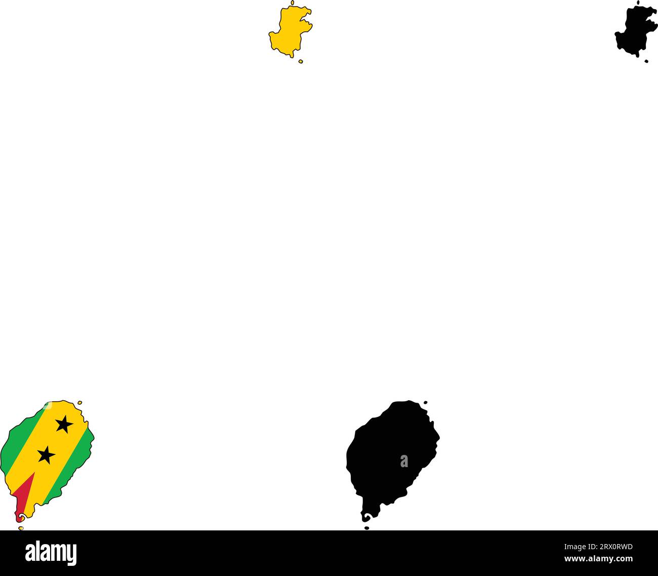 Sao tome and principe outline map hi-res stock photography and images ...