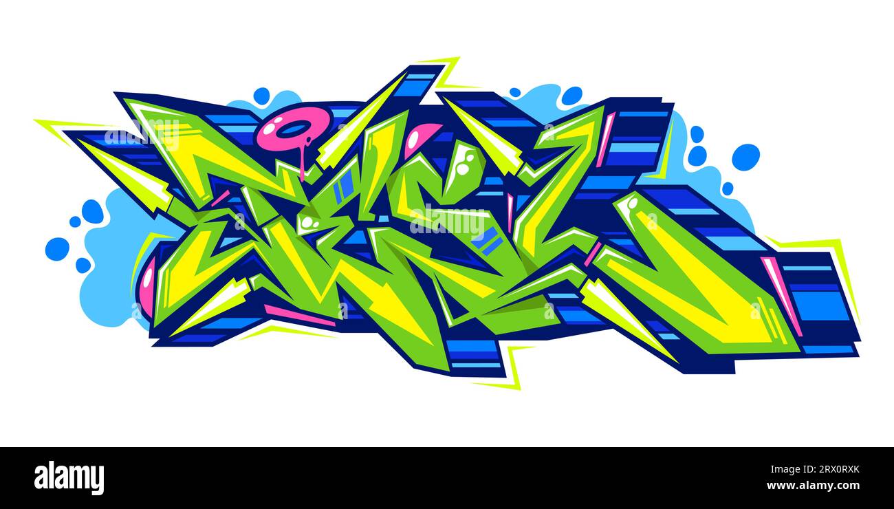 Trendy Abstract Urban Graffiti Street Art Word Lettering Vector ...