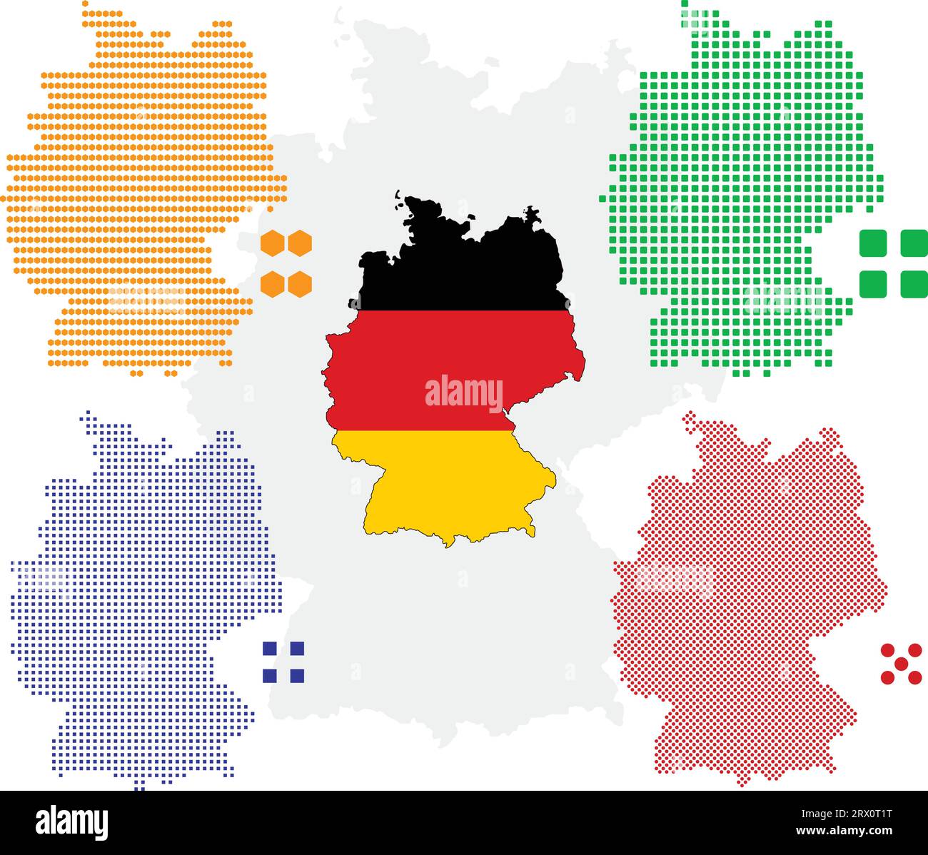 Vector illustration pixel map of Germany Stock Vector Image & Art - Alamy