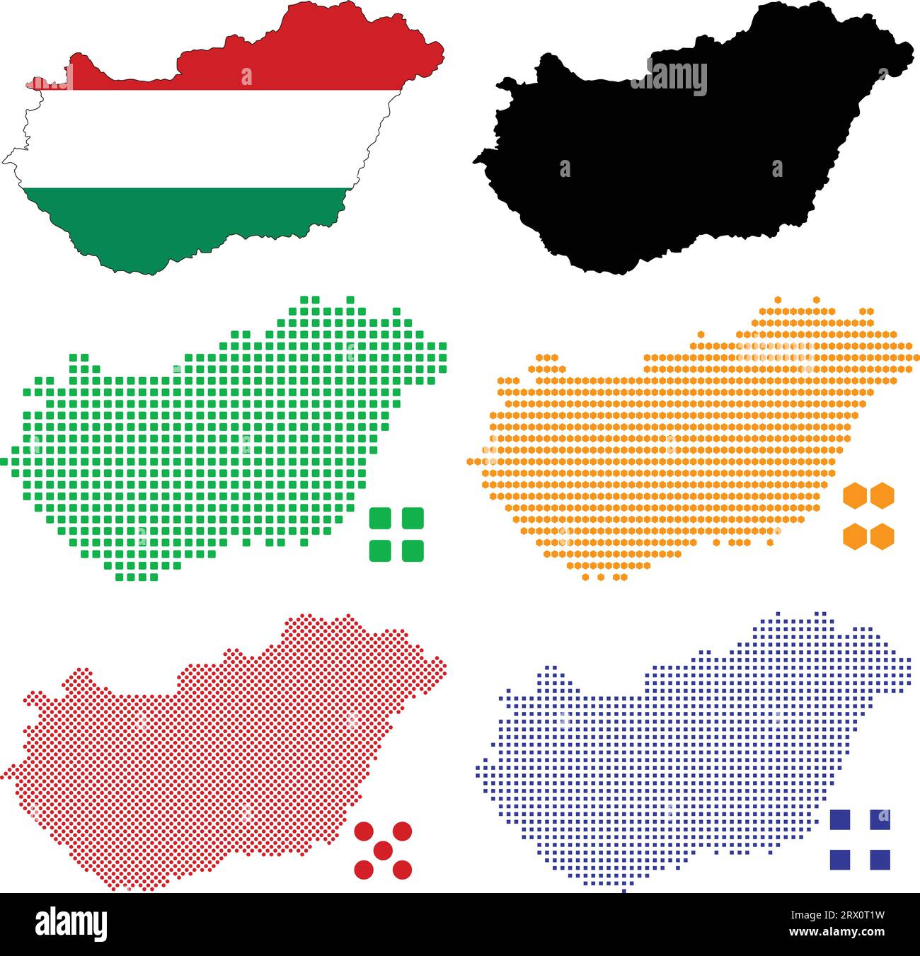 Vector illustration pixel map of Hungary Stock Vector Image & Art - Alamy