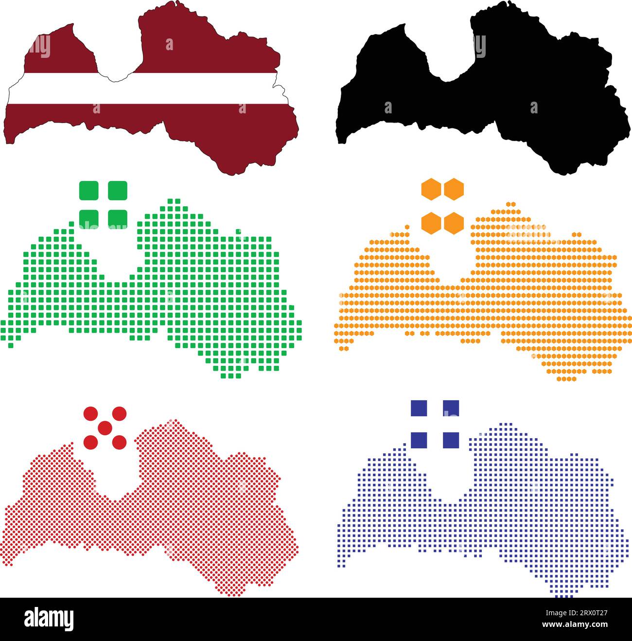 Layered editable vector illustration country map of Latvia,which ...