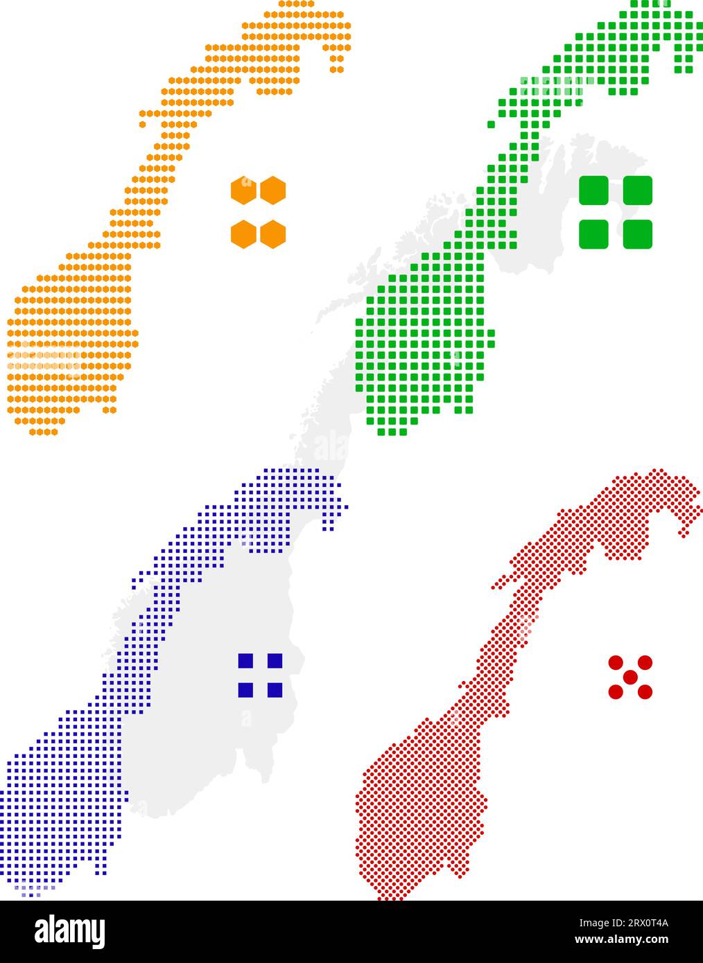 Layered editable vector illustration country map of Norway,which ...