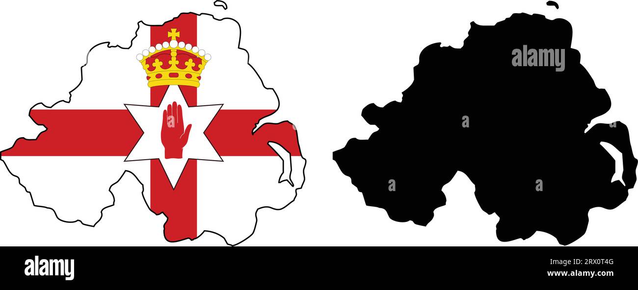 Layered editable vector illustration country map of Northern Ireland ...