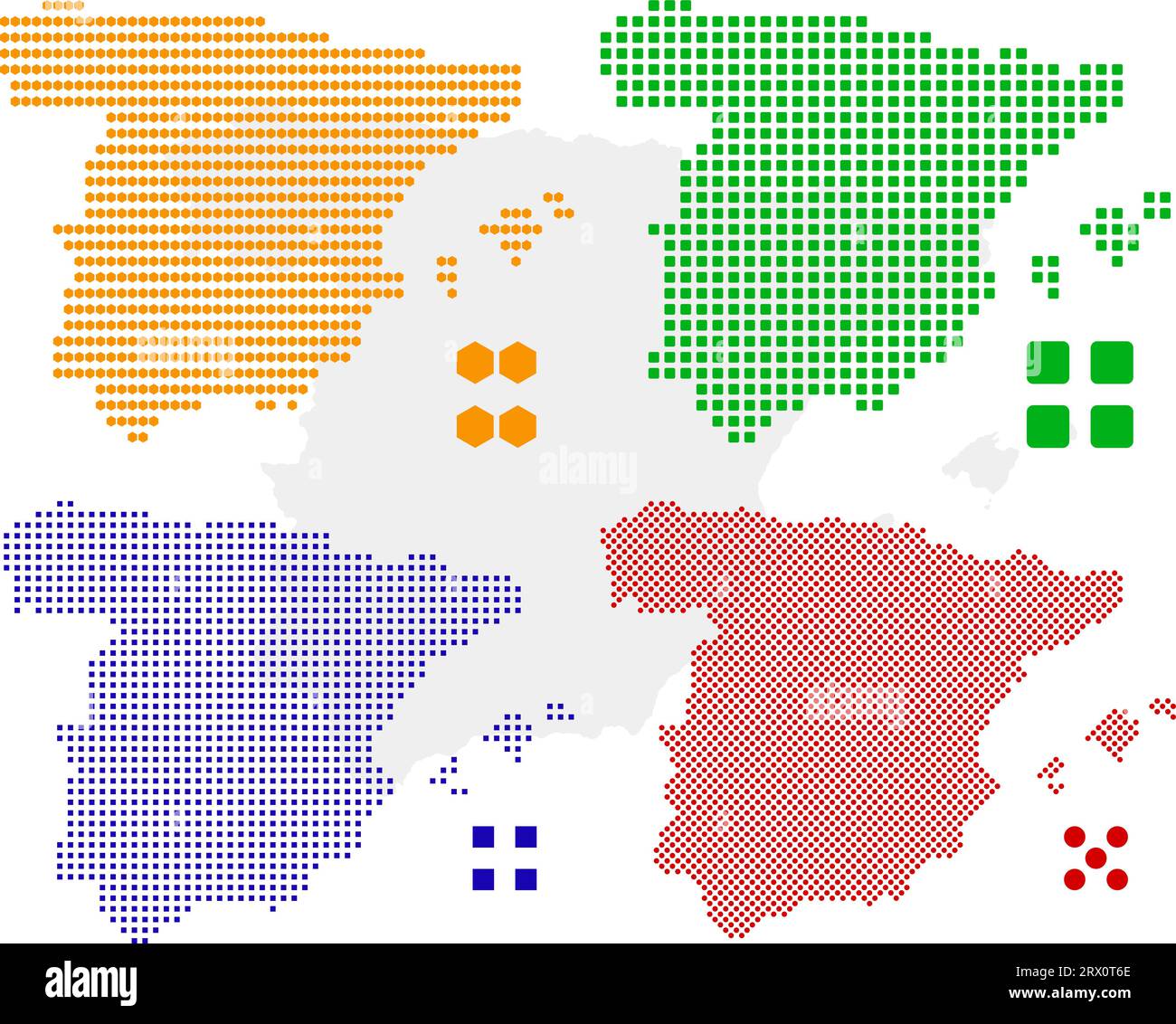 Layered editable vector illustration country map of Spain,which ...