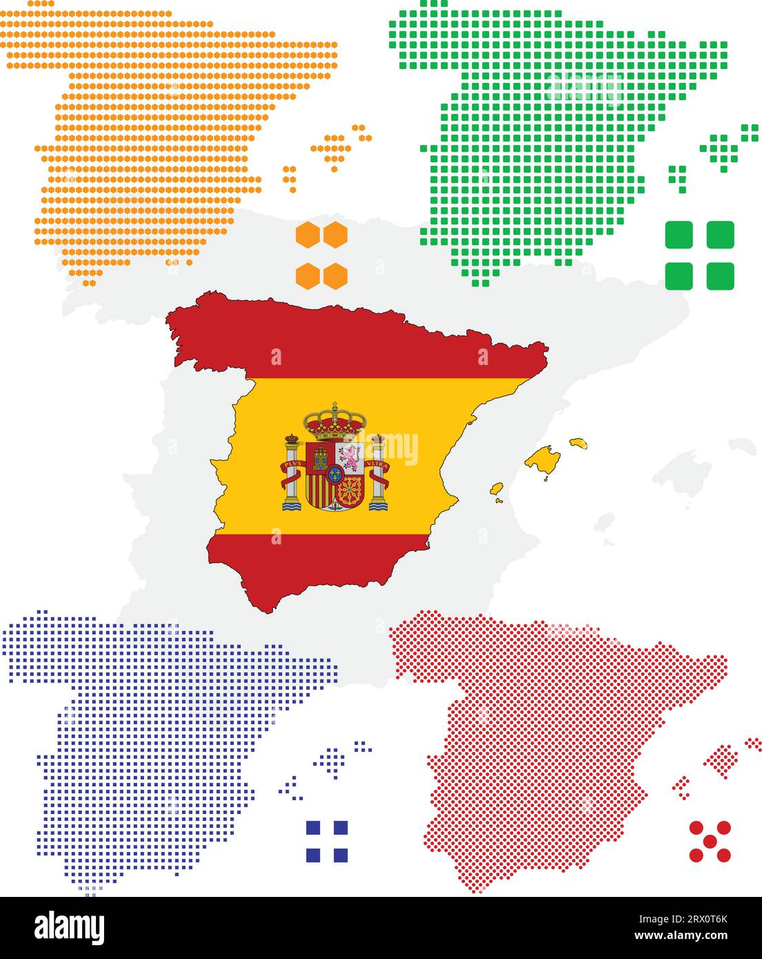 Layered editable vector illustration country map of Spain,which ...
