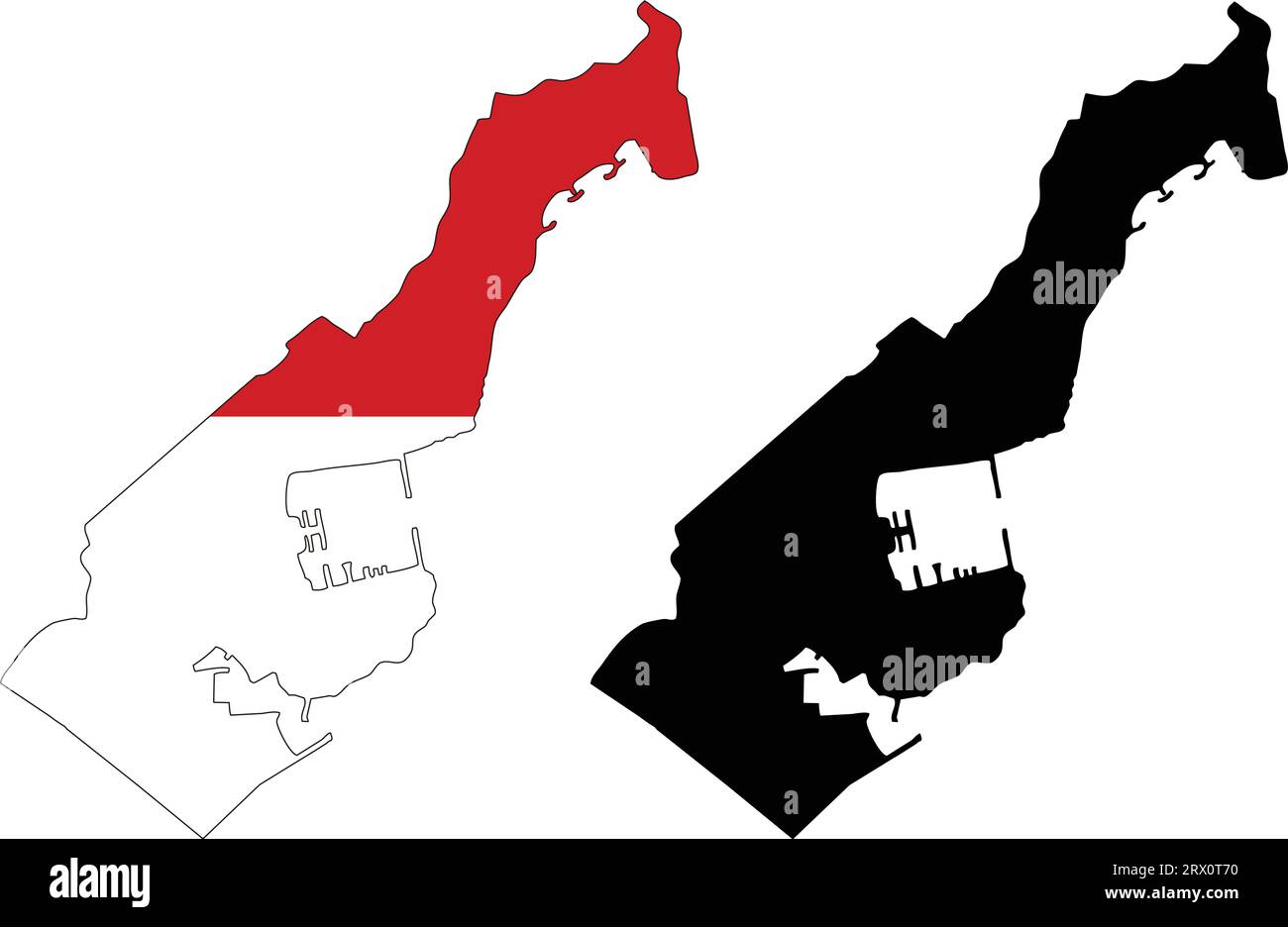 Layered editable vector illustration country map of Monaco,which ...