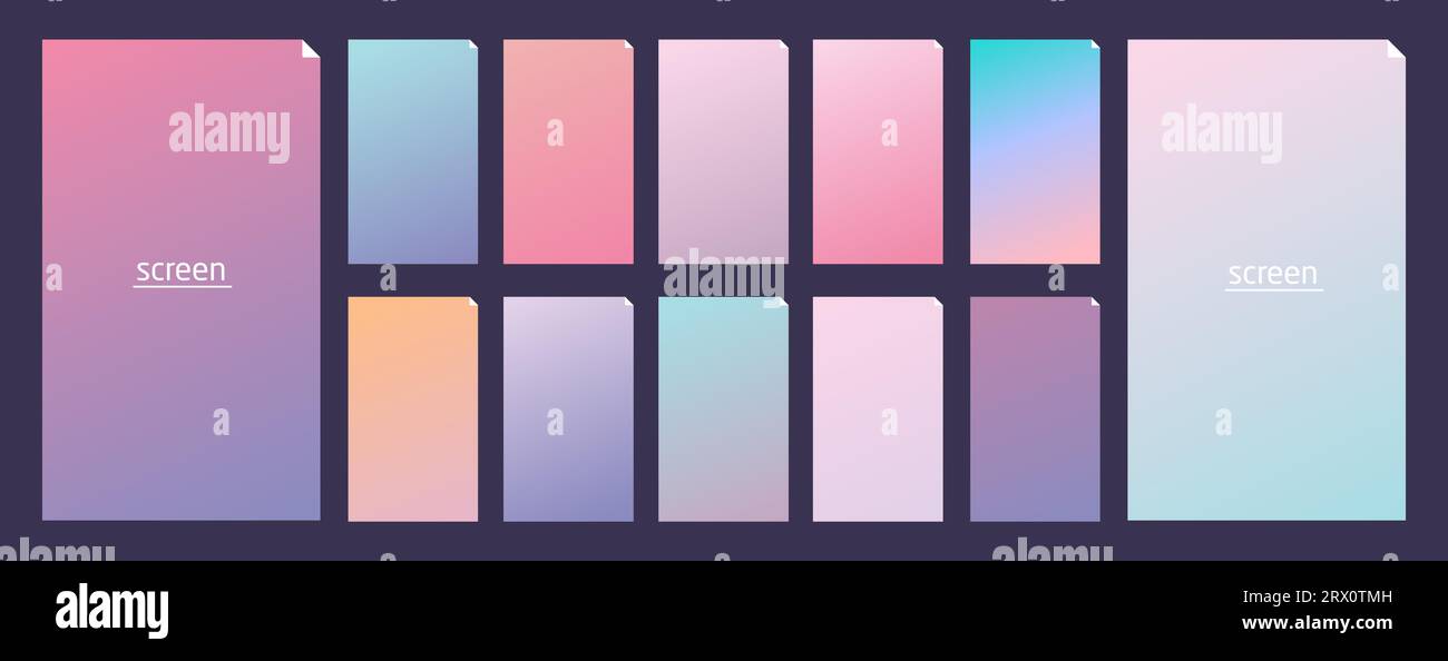 Soft pastel gradient smooth and vibrant color background set for ...