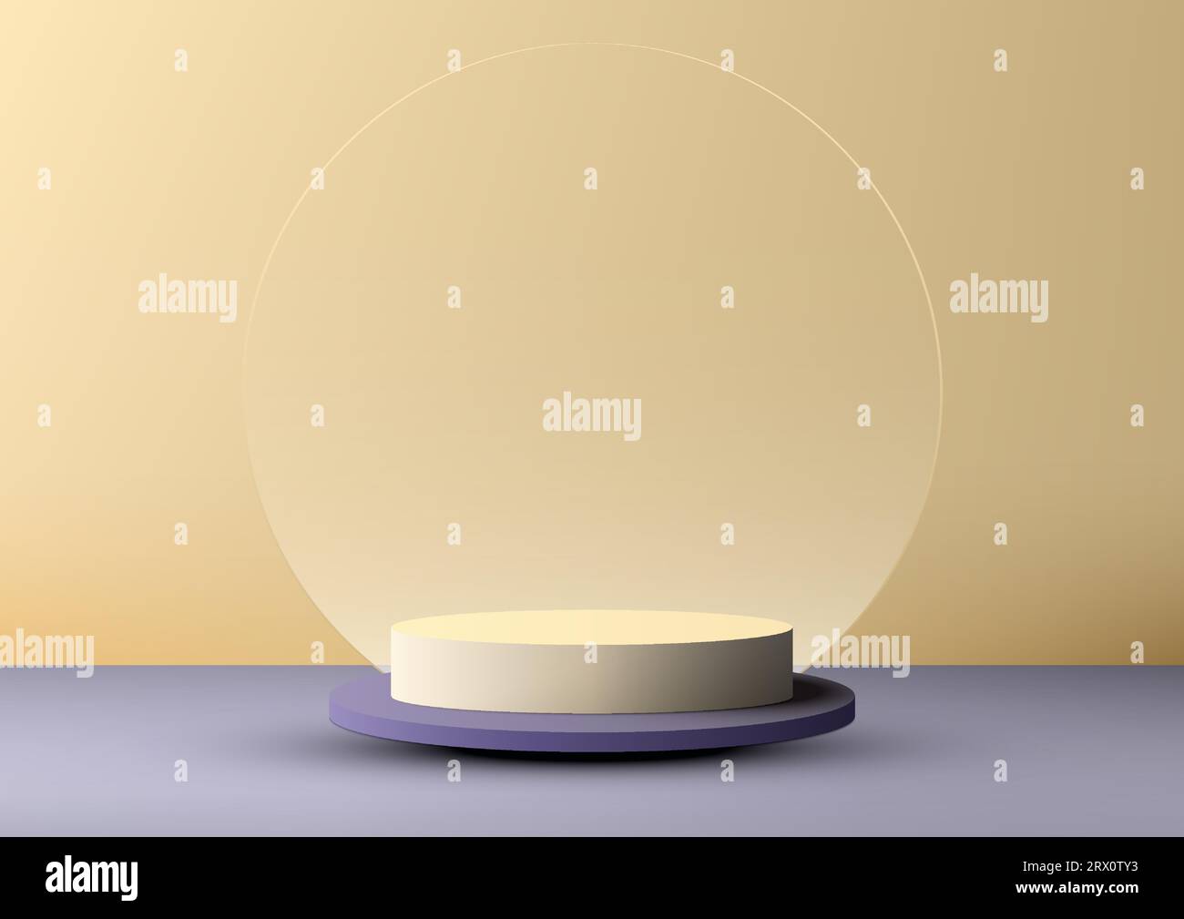 Modern product display with our 3D realistic yellow color podium stand ...