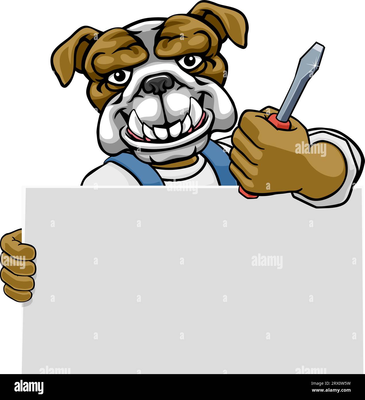 Electrician Bulldog Dog Screwdriver Tool Handyman Stock Vector Image ...